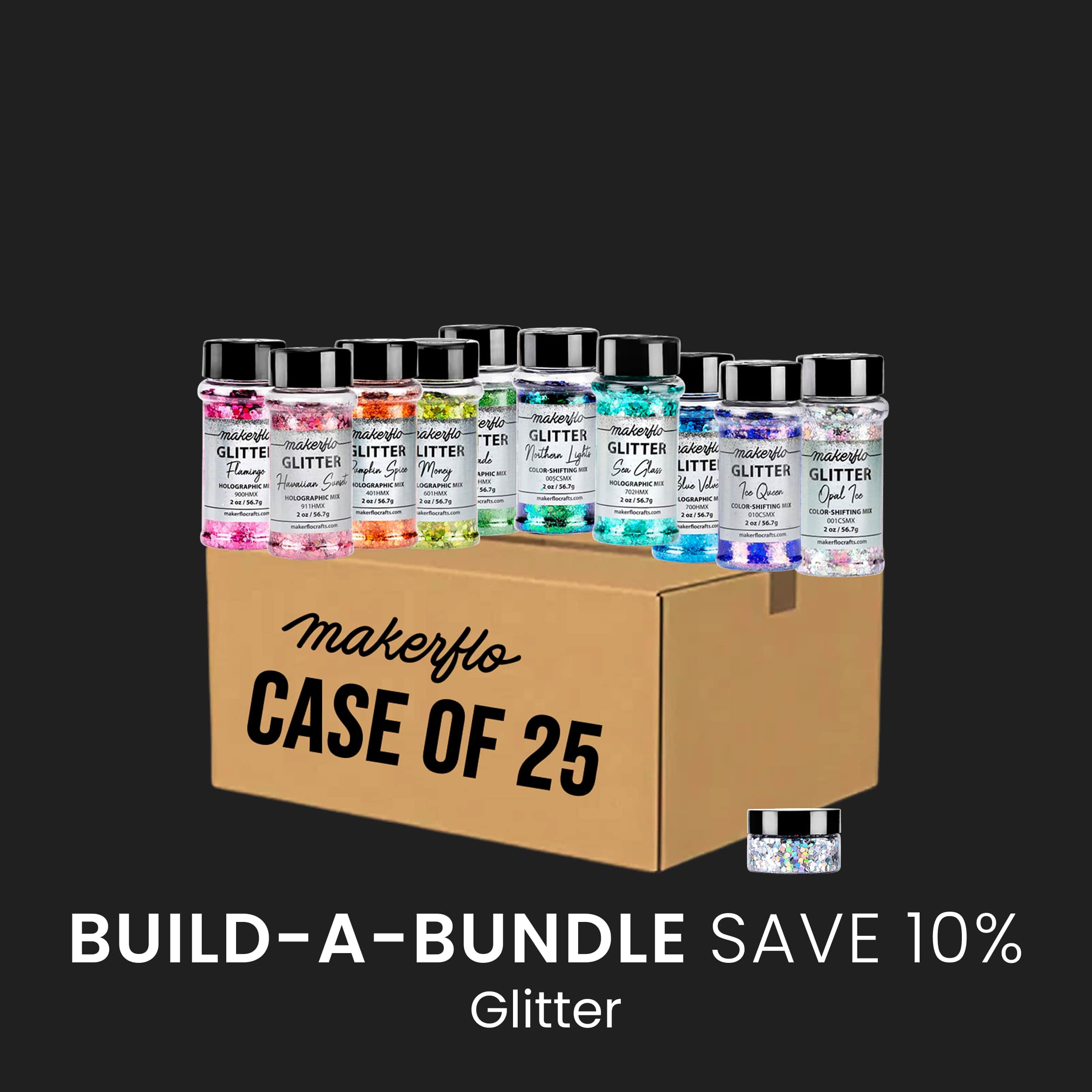 Glitter Build A Bundle, Mix & Match 25 Glitters | MakerFlo