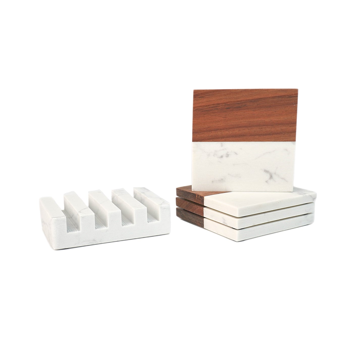 Marble & Wood Coasters | Laser-Ready Wholesale Coaster Sets