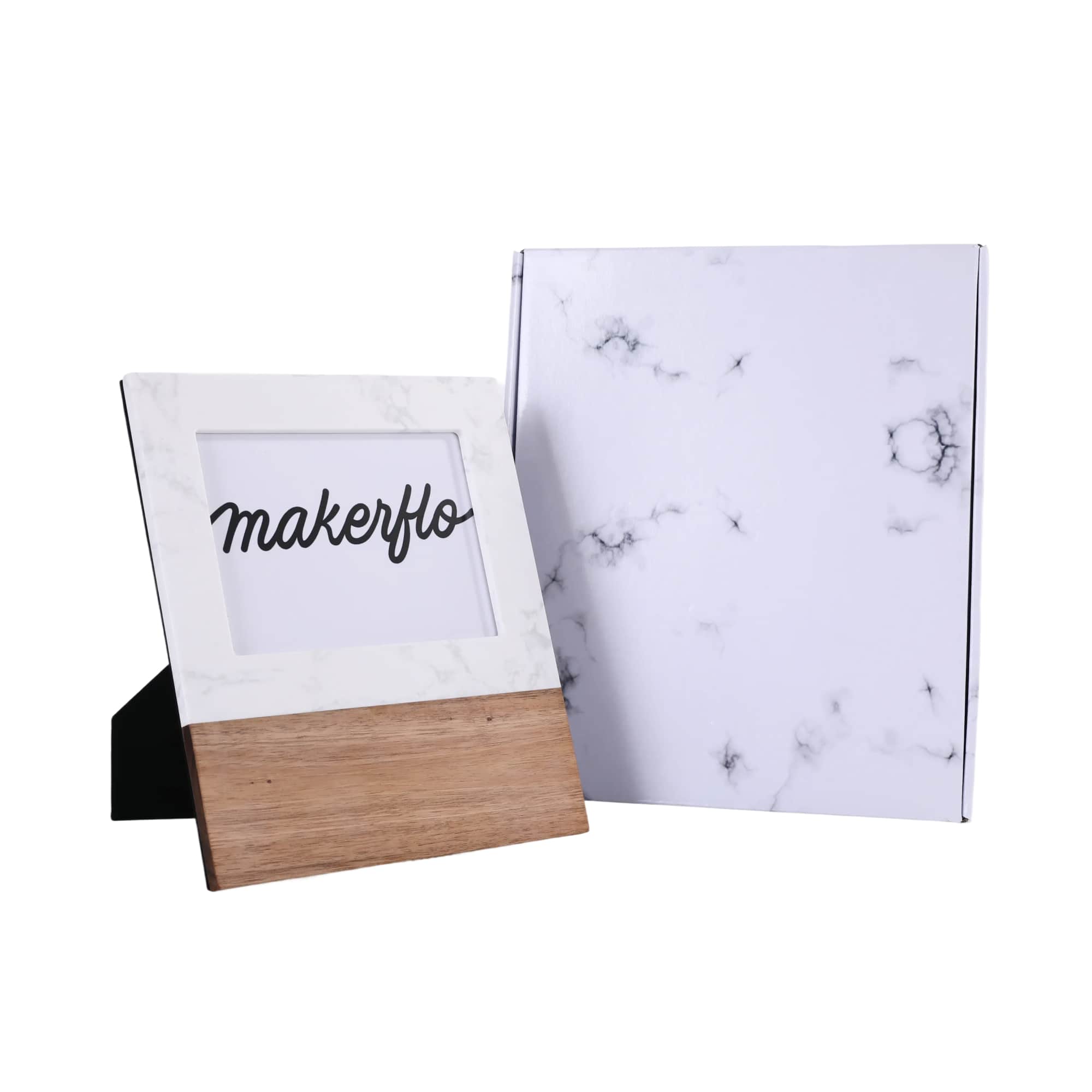 Laserable Marble & Wood Picture Frame, 5 x 7 Photo Frame
