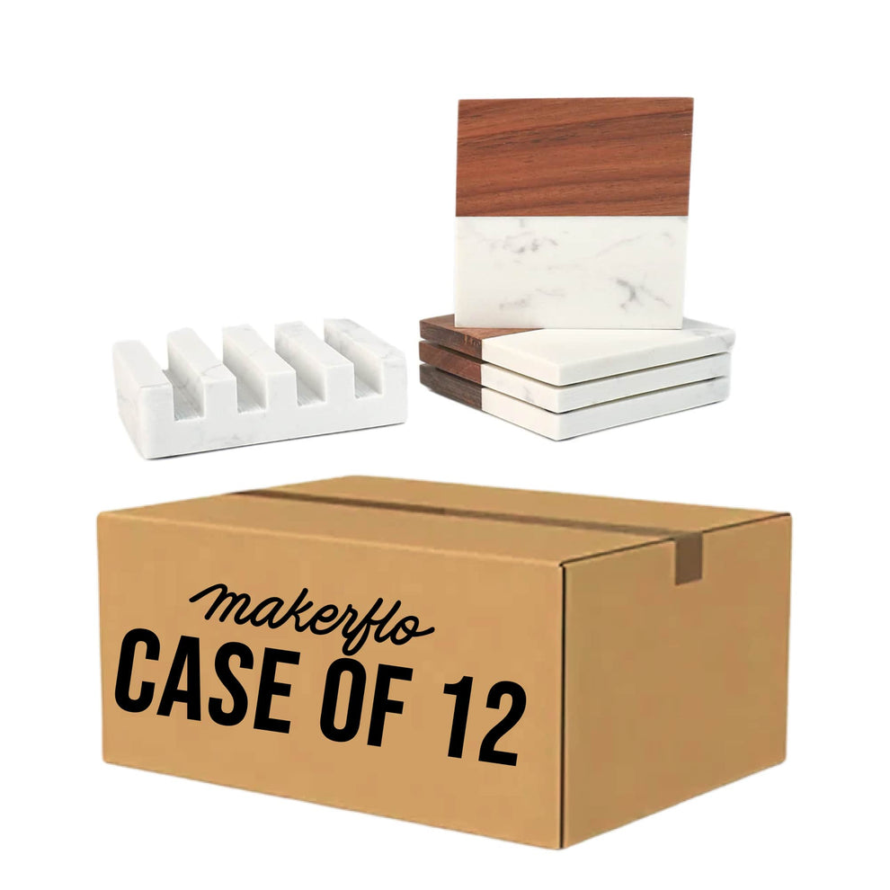 Marble & Wood Coasters | Laser-Ready Wholesale Coaster Sets